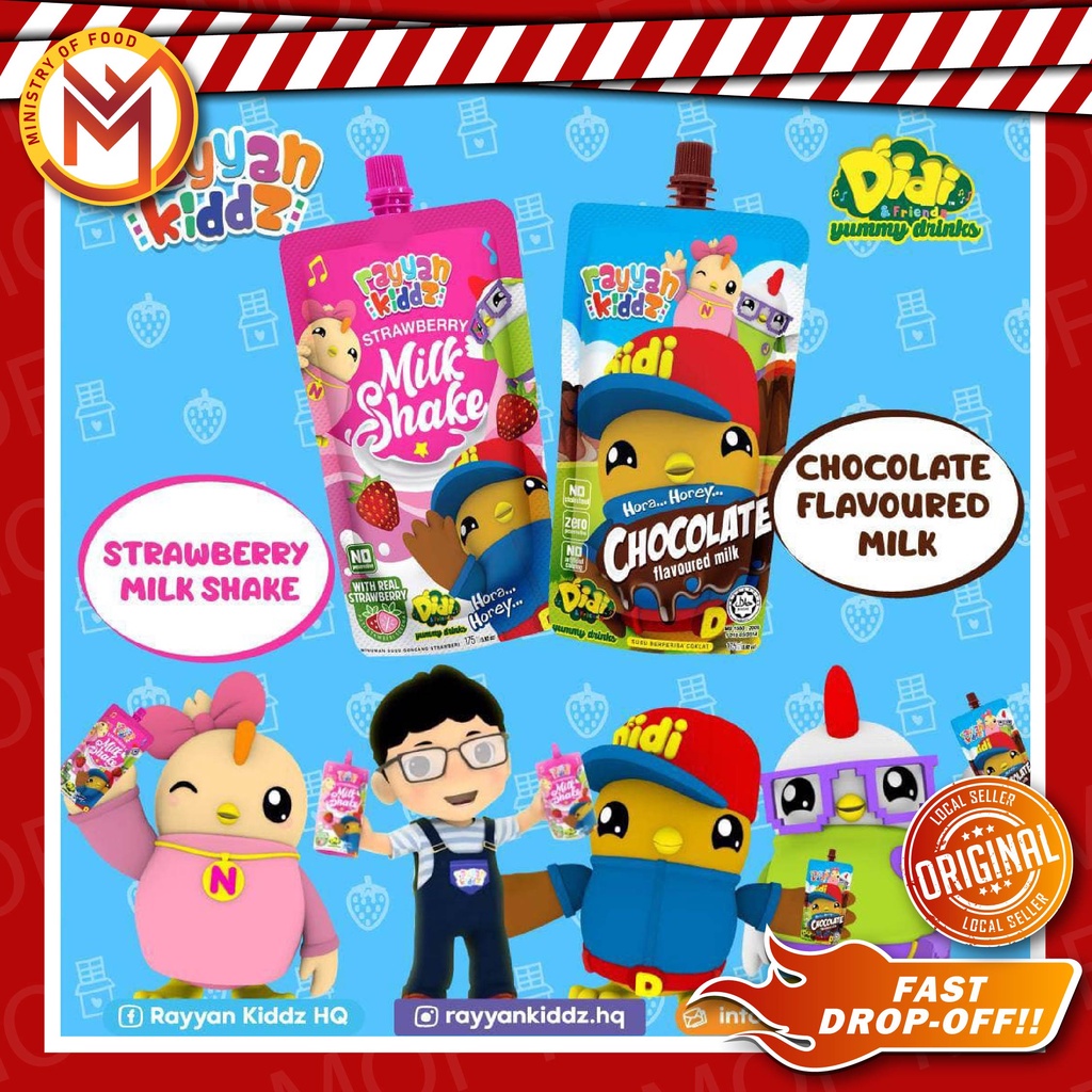 Susu Rayyan Kiddz Didi and Friends Chocolate / Milkshake Strawberry ...