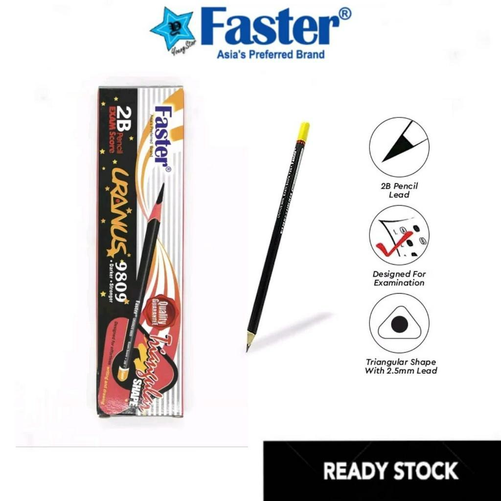 Faster Uranus WP-F-9809 2B Pencil ( 12pcs/box ) | Shopee Malaysia