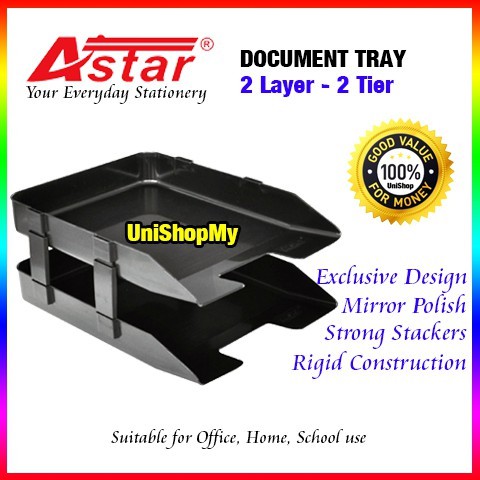 Document Tray 2 Layer 2 Tier File Desk Organizer Rack | Shopee Malaysia