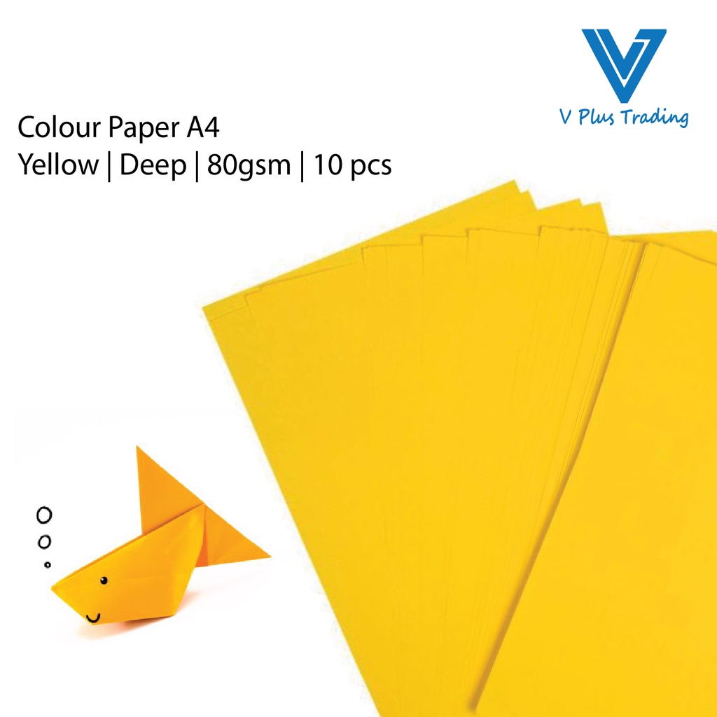 Colour Paper A4 | Yellow | Deep | 80gsm | 10 pcs | Shopee Malaysia