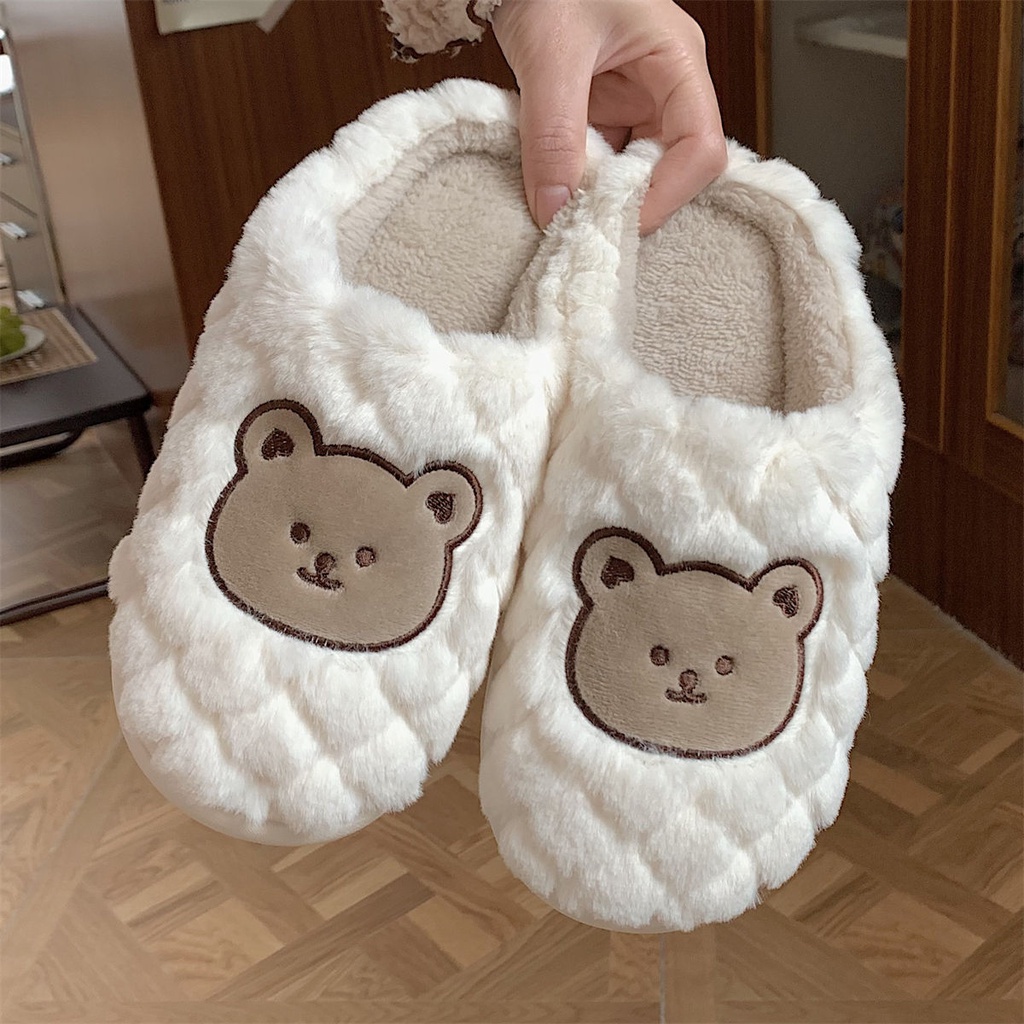 Cute Bear Fabric Indoor Slipper soft Fabric warm Anti Slippery Super ...