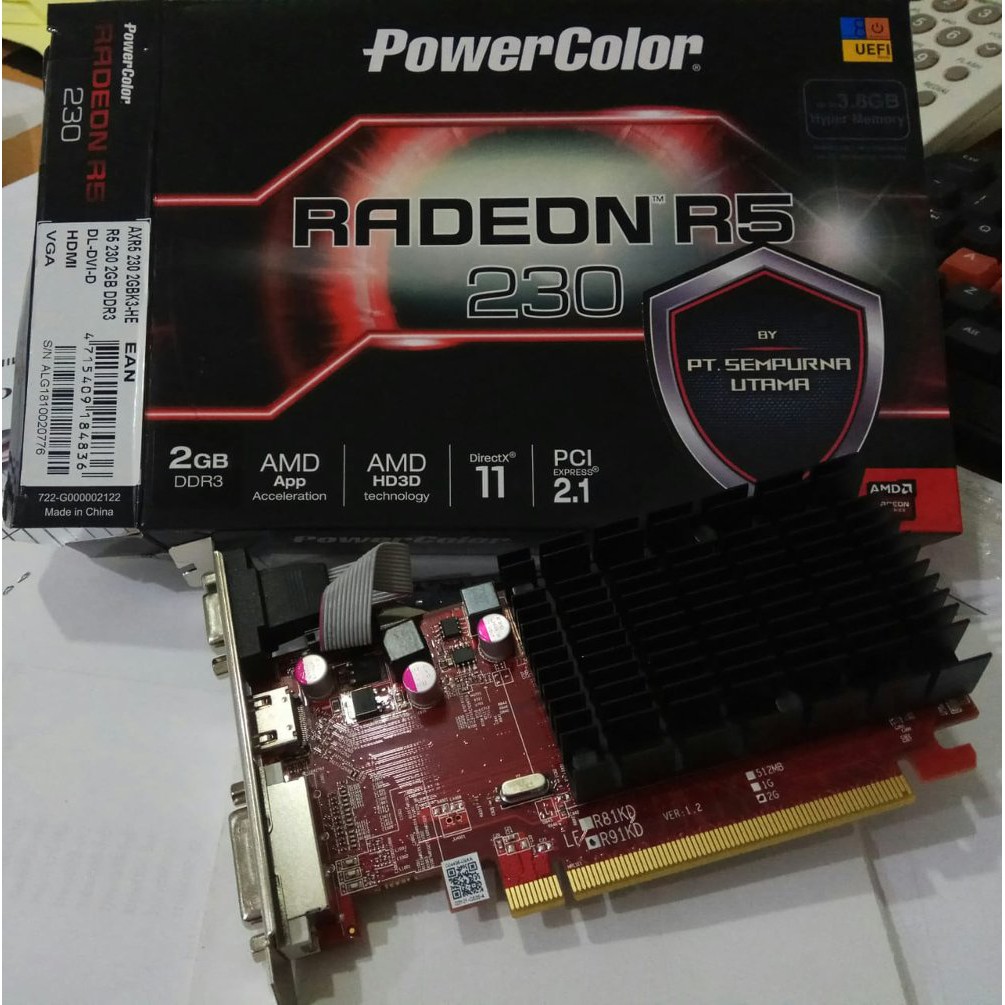 VGA Card PCI-E POWERCOLOR ATI RADEON R5 230 2GB GDDR3 64BIT | Shopee ...