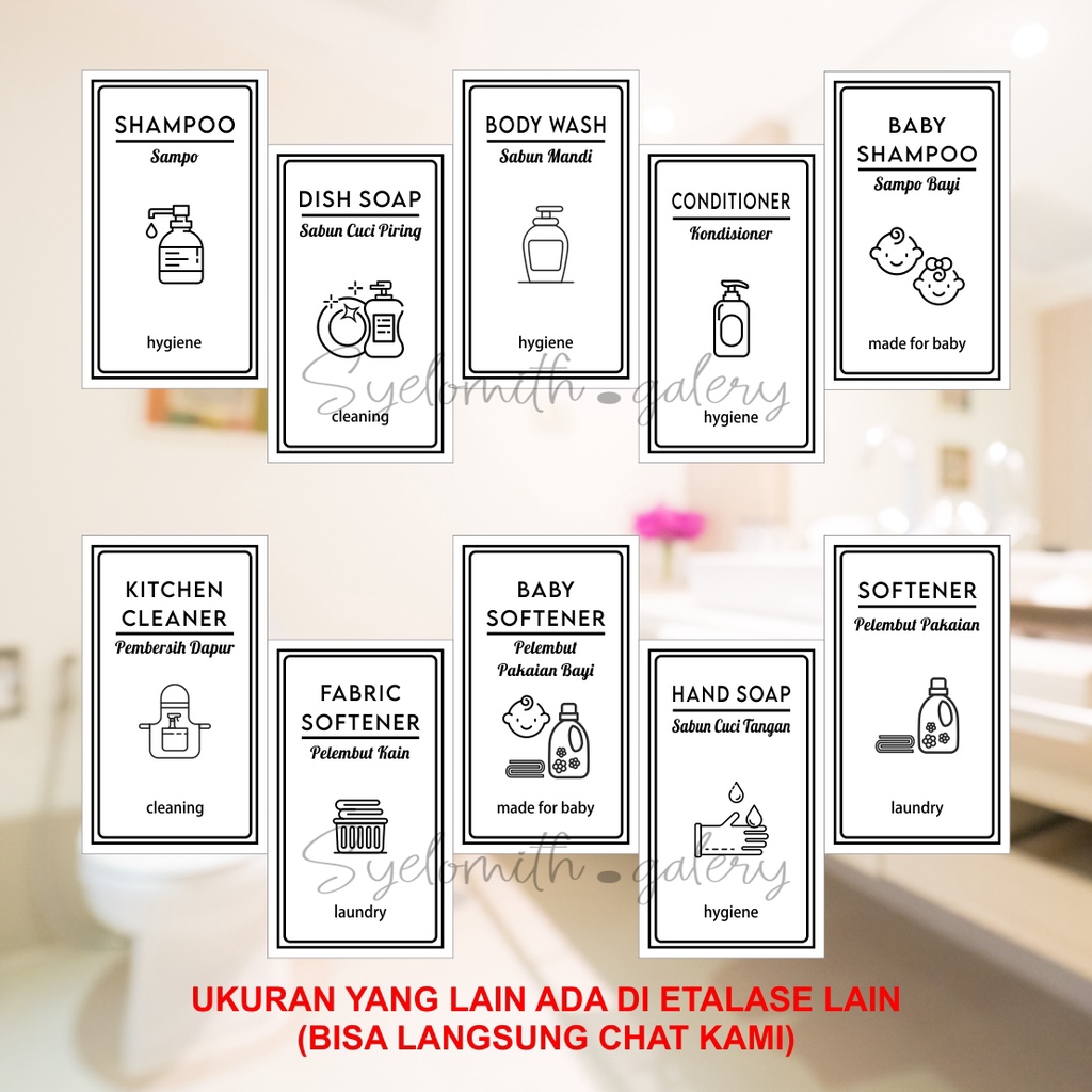 Ready & CUSTOM - ICON HOME Sticker, LAUNDRY, BABY & BODY CARE - Kitchen ...