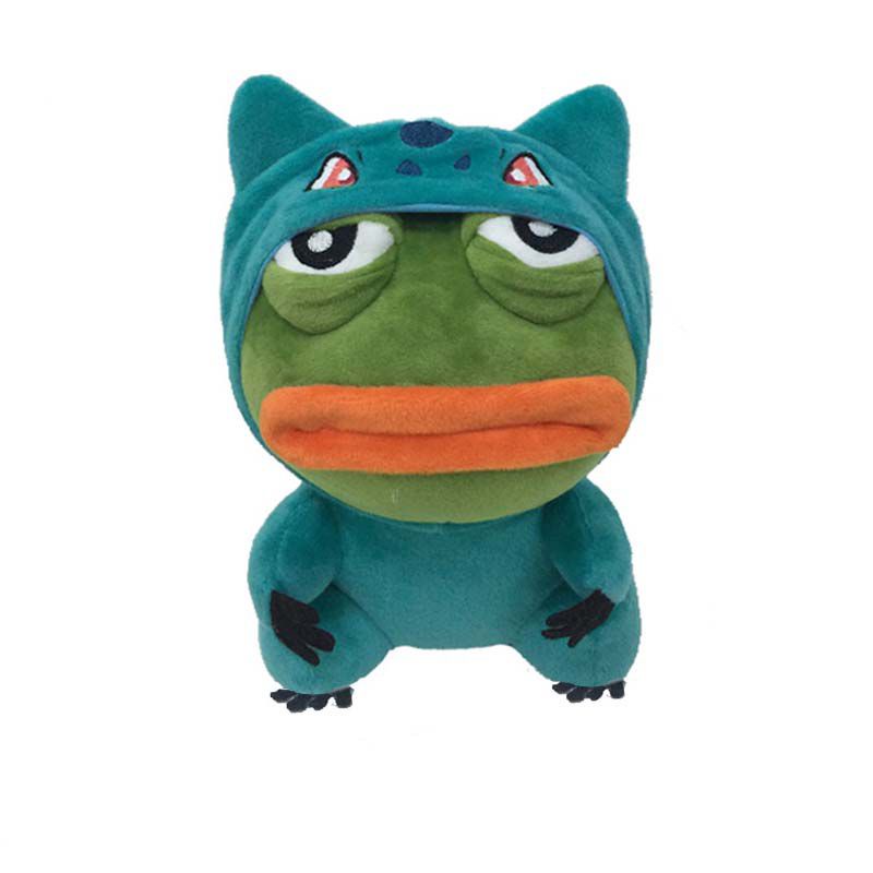 New 23cm Pepe The Frog Pokemon Bulbasaur Sad Frog Anime Stuffed Toys ...
