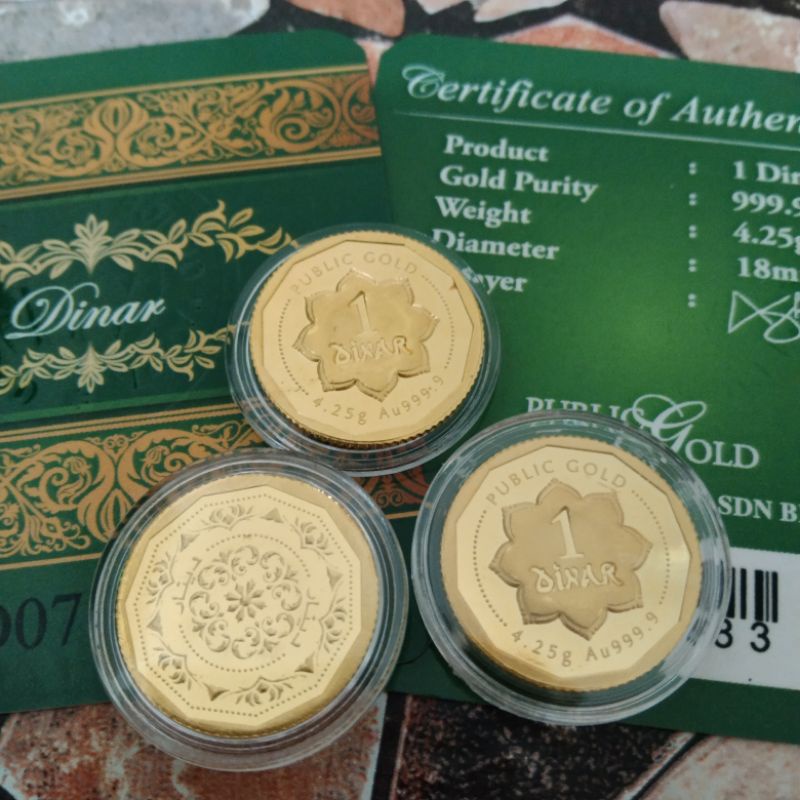 Emas Dinar Public Gold Emas 999 dan sijil | Shopee Malaysia