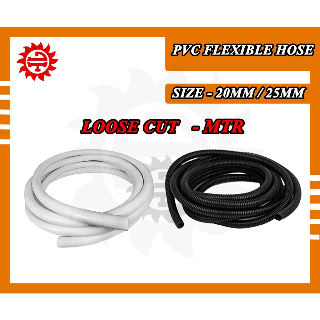 [READY] [ PER MTR ] PVC Flexible Hose Conduit Pipe (20mm / 25mm) (3/4" / 1") | Shopee Malaysia