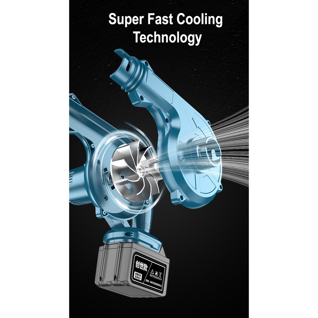 JNJ Technology 2-in-1 Cordless Electric Blower & Vacuum Variable Speed ...