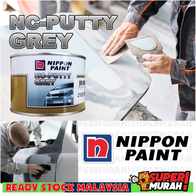 0.5KG NIPPON PAINT NC- PUTTY GREY Simen Kereta (Halus) For Car Body Car ...