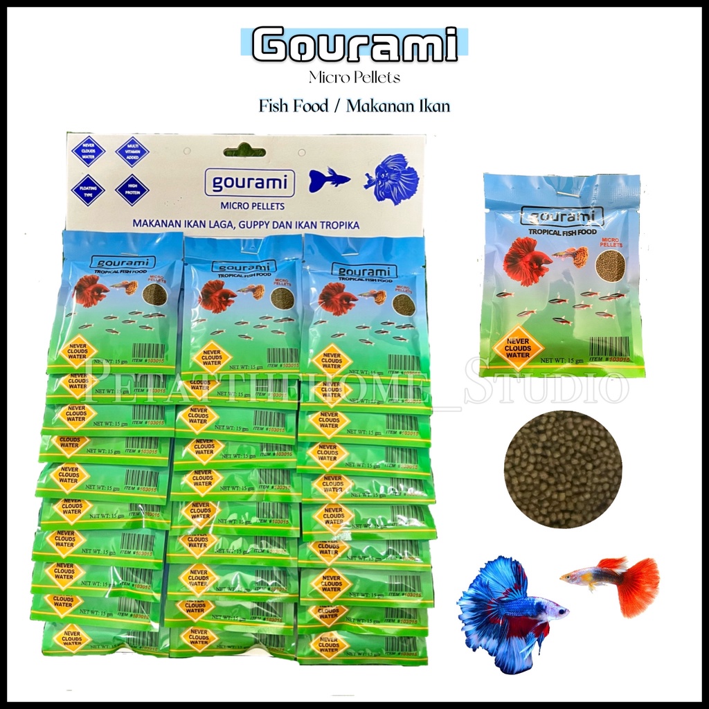 Gourami Micro Pellet Tropical Fish Food Feed 450g(30pck) Small Pack ...