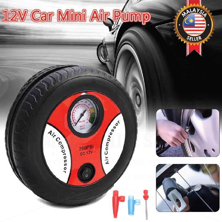 260PSI Auto Car Electric Tire Inflator Pump Air Pressure Compressor 12V ...