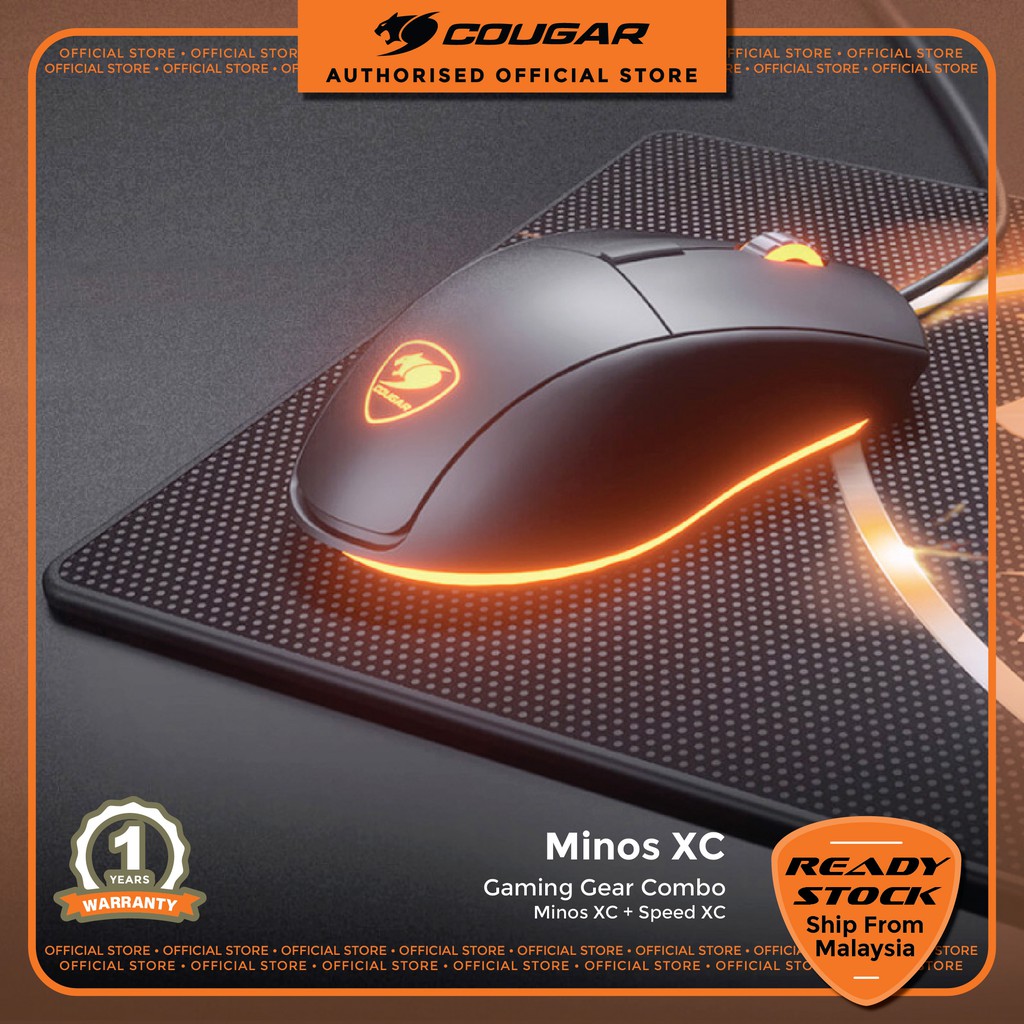 COUGAR Minos XC Gaming Mouse with Speed XC Mouse Pad Gaming Gear Combo ...