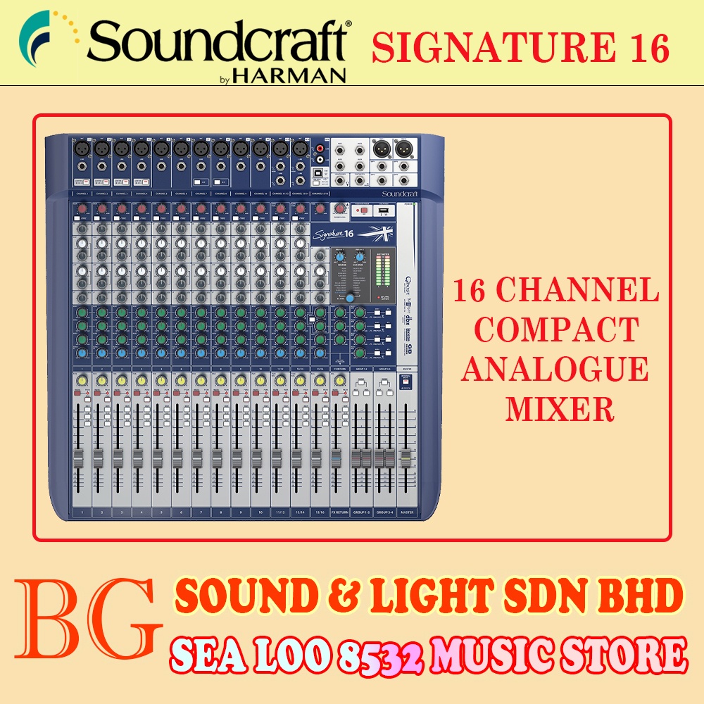 SOUNDCRAFT SIGNATURE 16 /SIGNATURE-16 16 CHANNEL COMPACT ANALOGUE MIXER ...