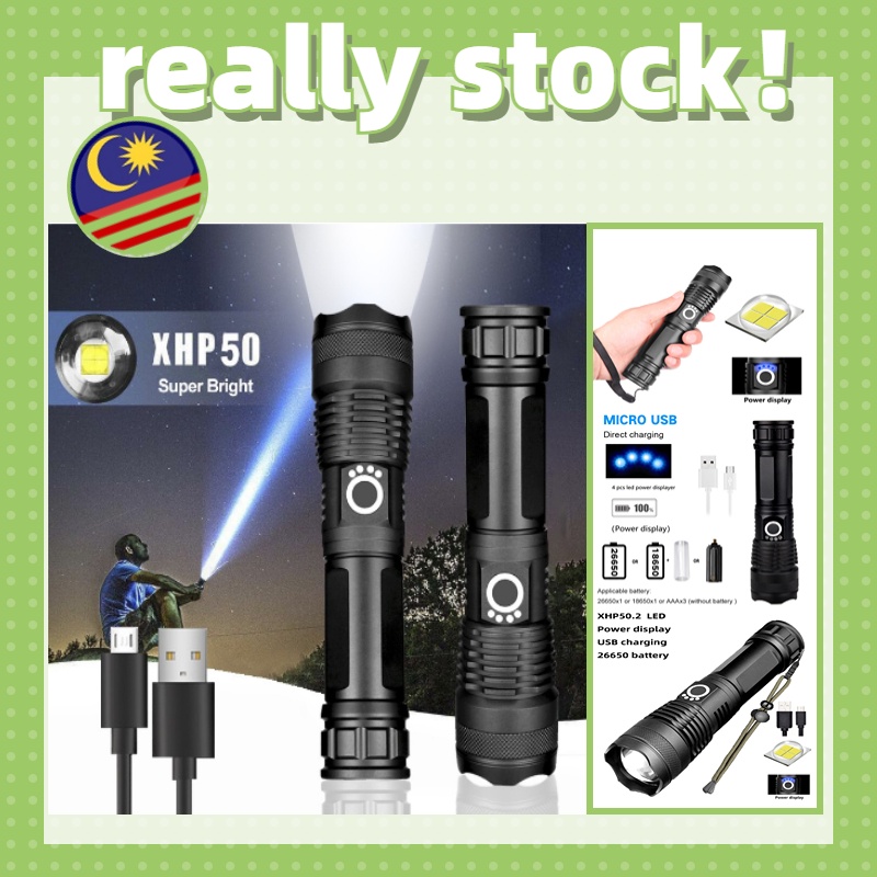 Flashlights XHP50 50000 Lumens XLamp xhp50 Led Torch Light Lampu Suluh ...