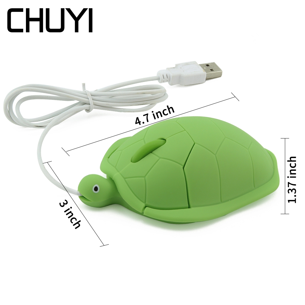 เม้าส์ Lovely Animal Turtle Shape USB Wired Cute Corded Mouse Optical ...