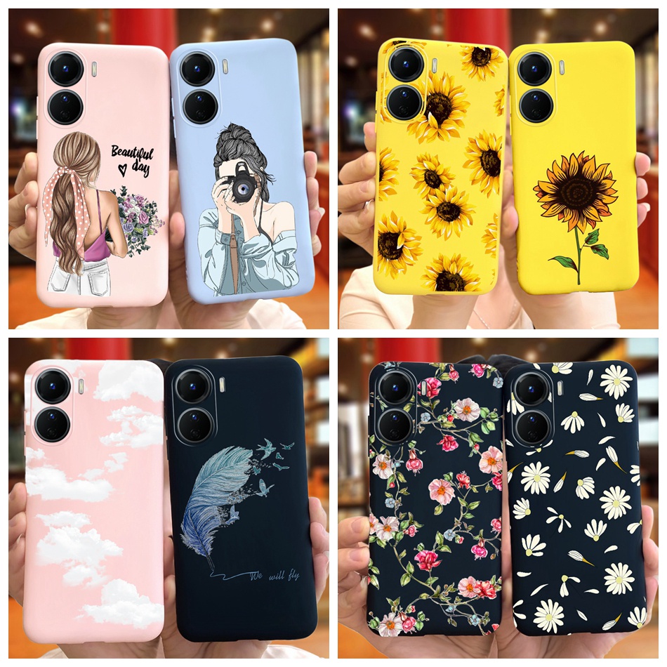 Vivo Y16 4G 2022 Beautiful Girl Sunflower Pattern Phone Casing VivoY16 ...