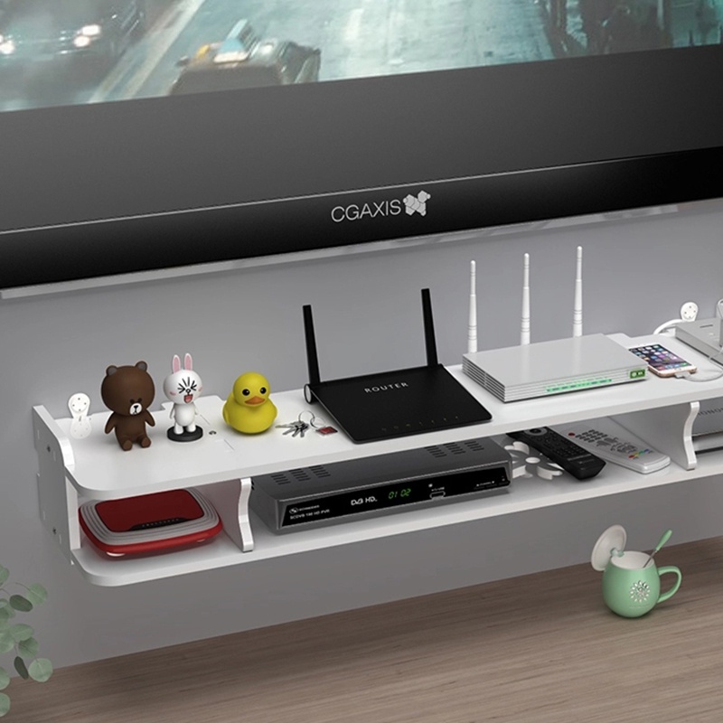 Living Room TV wall set top box rack wifi router storage wall hanging ...