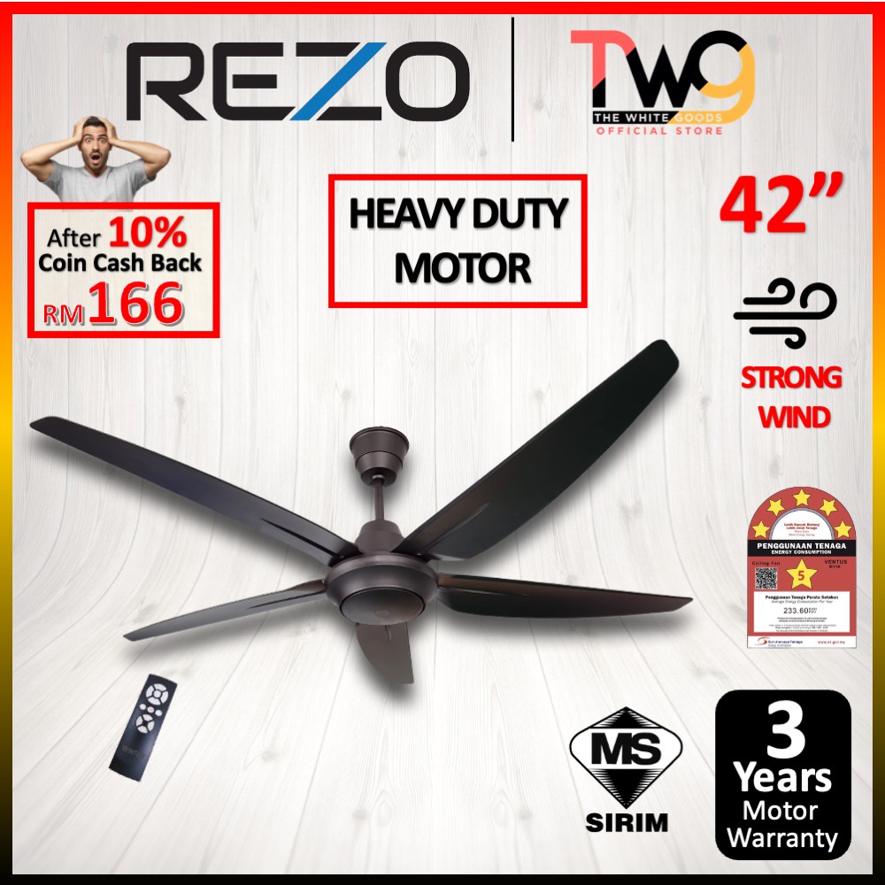 REZO 42" / 56" Heavy Duty AC Motor ZR42 / AX42 / AX56 Ceiling Fan With ...