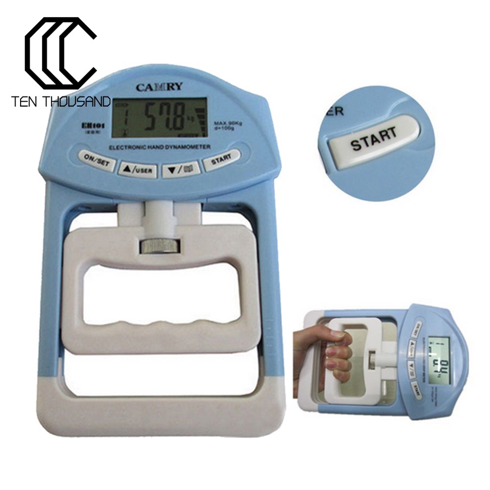 Ready Stock (T) 198lb/90kg Electronic Digital LCD Hand Grip Strength Dynamometer Measuring Meter ...