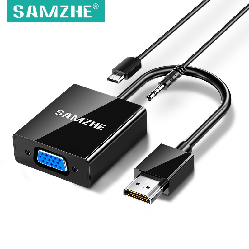 SAMZHE HDMI to VGA Adapter Converter 1080P Audio and Video Cable with ...