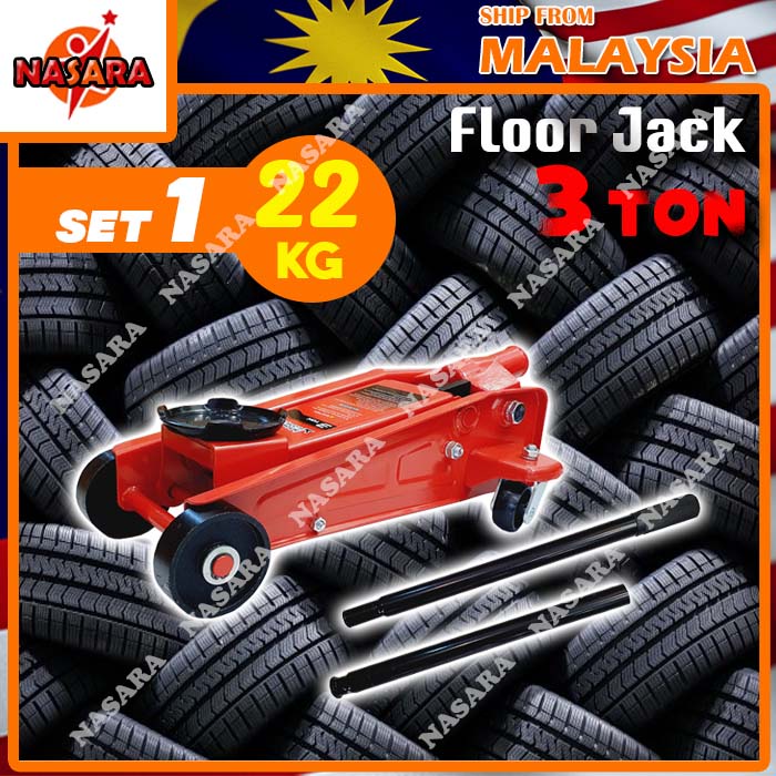 NASARA ~ 3 TON HYDRAULIC HEAVY DUTY JACK FLOOR WORKSHOP LIFTING CAR ...