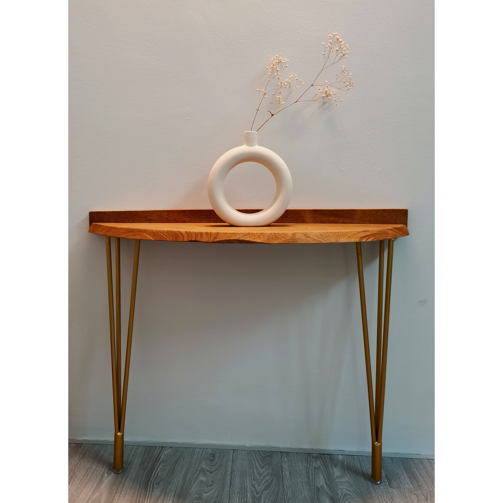 (Semicircle Type)Hair Pin Leg LiveEdge Curve Design Natural Solid ...