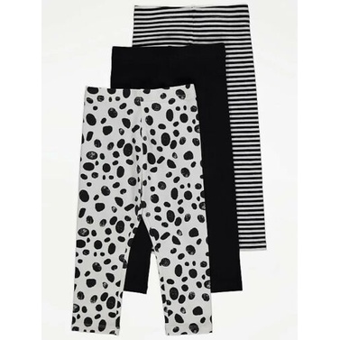 Original George UK Girl Printed Jersey Cropped Leggings 3 Pack (Ready ...