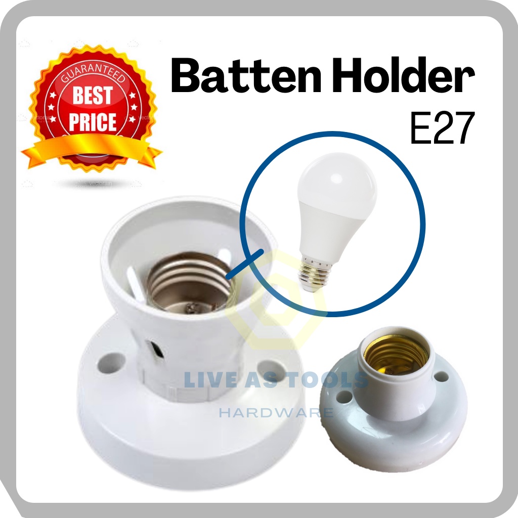 [Screw Type E27] Batten Holder E27/ Screw Type Light Bulb Holder/ Lamp ...