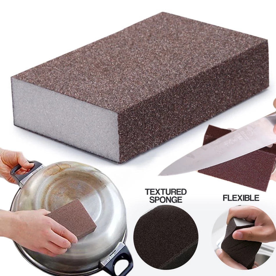 [Flexfitt] Kitchen Cleaning Black Brown Sponge Scrubber ( 1pcs ...