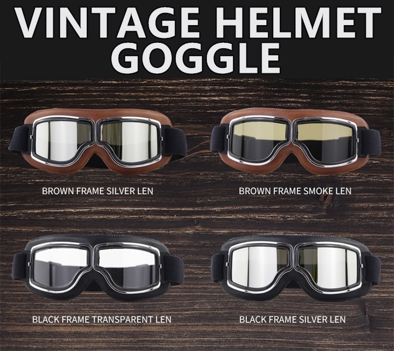 READY STOCK VINTAGE HELMET GOGGLE OLD SKOOL HARLEY STYLE CLASSIC ...