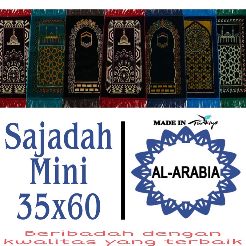 Al Arabia Prayer Mat 35x60 cm / Small Turkish Feather Prayer Mat ...