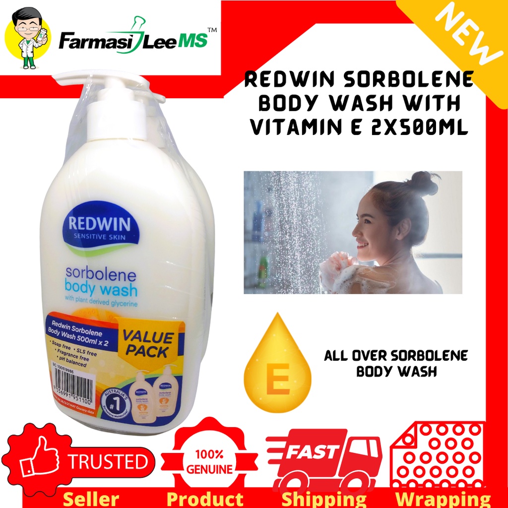 Redwin Sorbolene Body Wash with Vitamin E 2x500ml | Shopee Malaysia