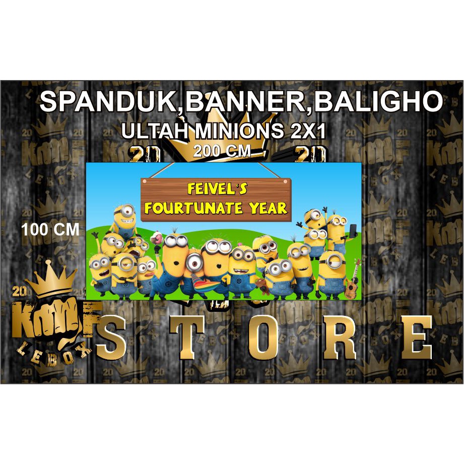 Print BANNER, BANNER, BALIGHO 2X1 MINIONS BIRTHDAY | Shopee Malaysia