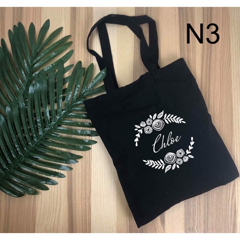 (SHIP TODAY- READY STOCK) Customize name Canvas bag Shopping Tote bags ...