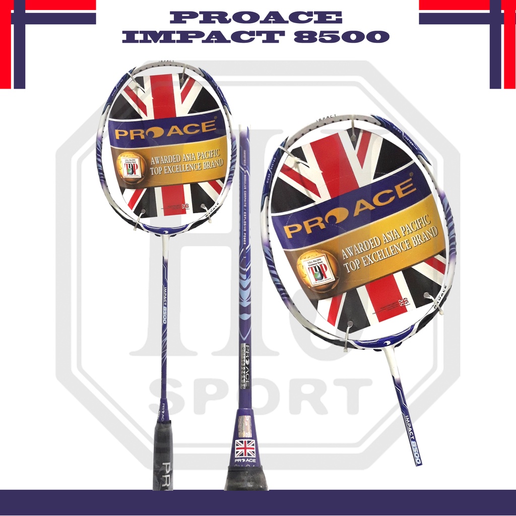 Original Pro Ace Impact 8500 Badminton Racket Complete Bonus | Shopee ...