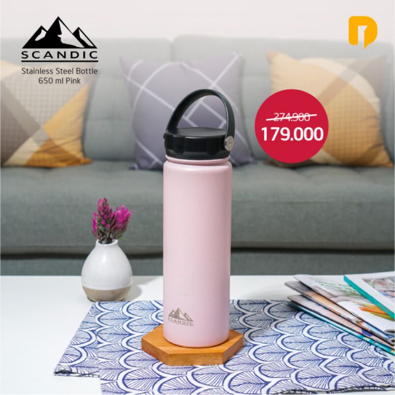 650ml Stainless Steel Scandic Bottle (Pink, Blue, Orange) | Shopee Malaysia