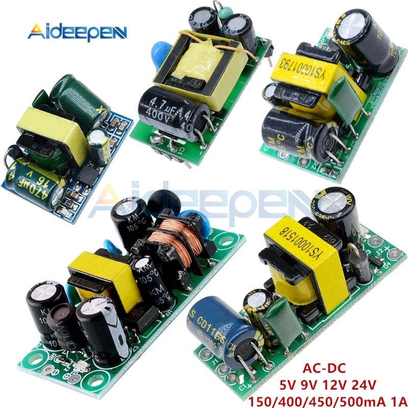 AC-DC 5V 9V 12V 24V 150/400/450/500mA 1A Step Down Buck Module AC 85V-265V to 5V 9V 12V 24V Buck ...