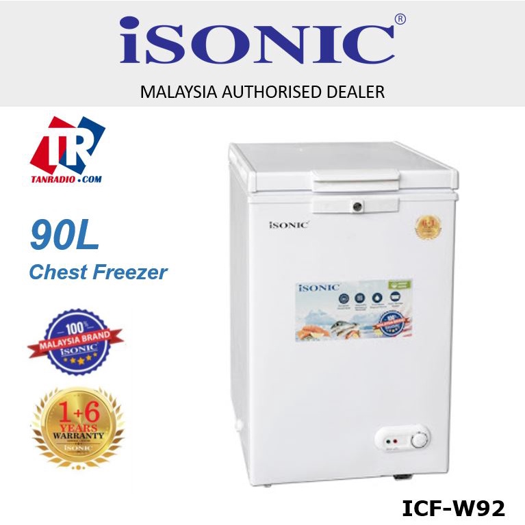 Isonic ( ICF-W92 ) 80L Chest Freezer PREMIUM - PETI SEJUK BEKU | Shopee ...