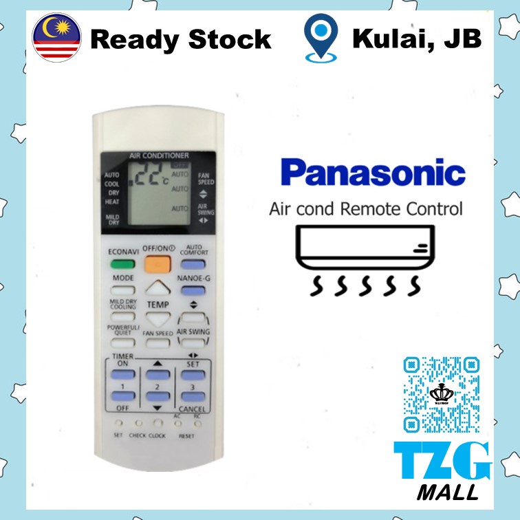 Panasonic Air Cond Aircon Aircond Remote Control ECONAVI Inverter ...