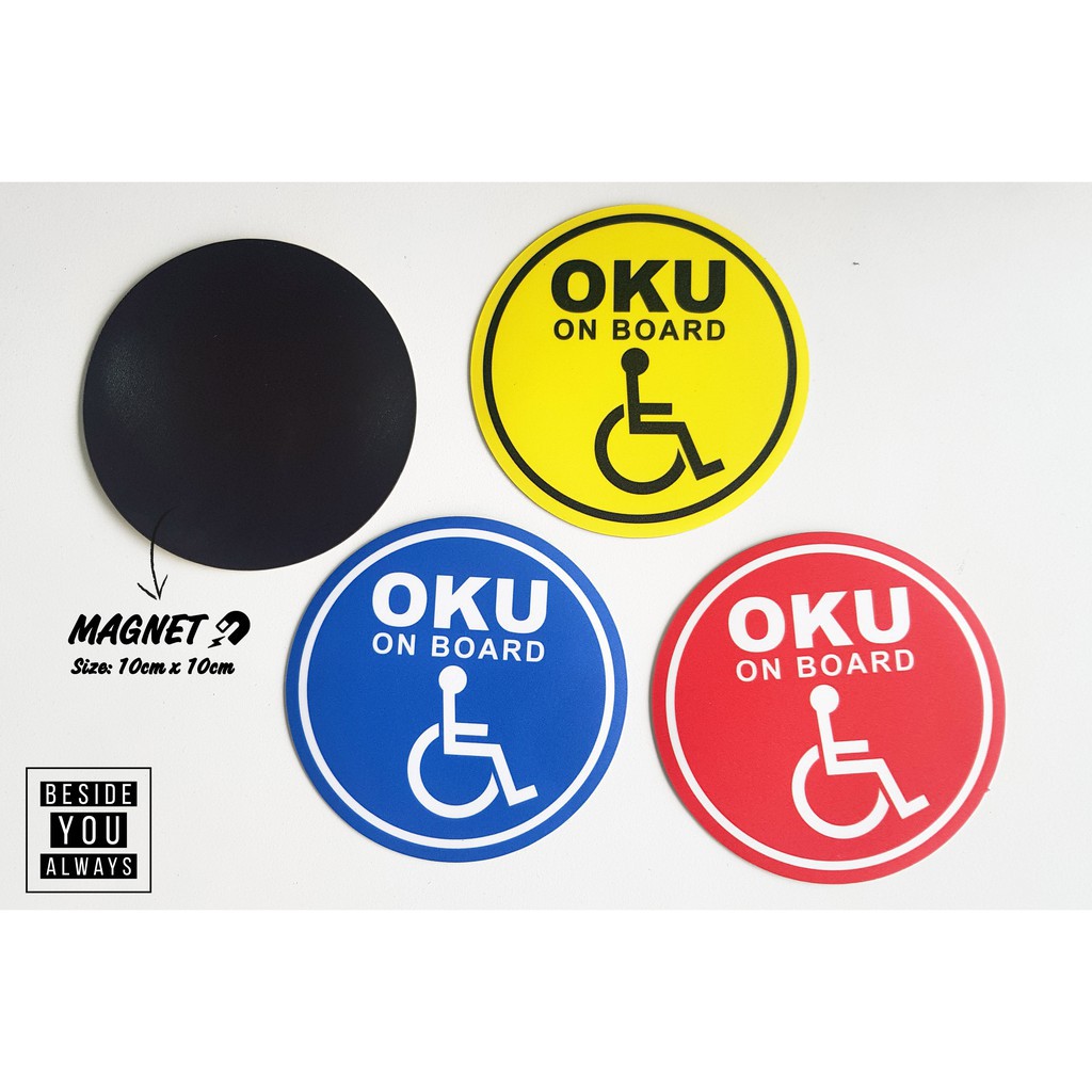 OKU Sign Removeable Car Door Magnet / Magnetic Sticker / Car Decal ...