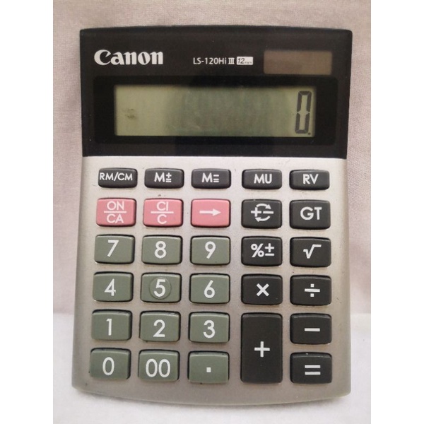Canon Calculator LS-120 HI III Colour Silver 12 Digits Terpakai Used ...