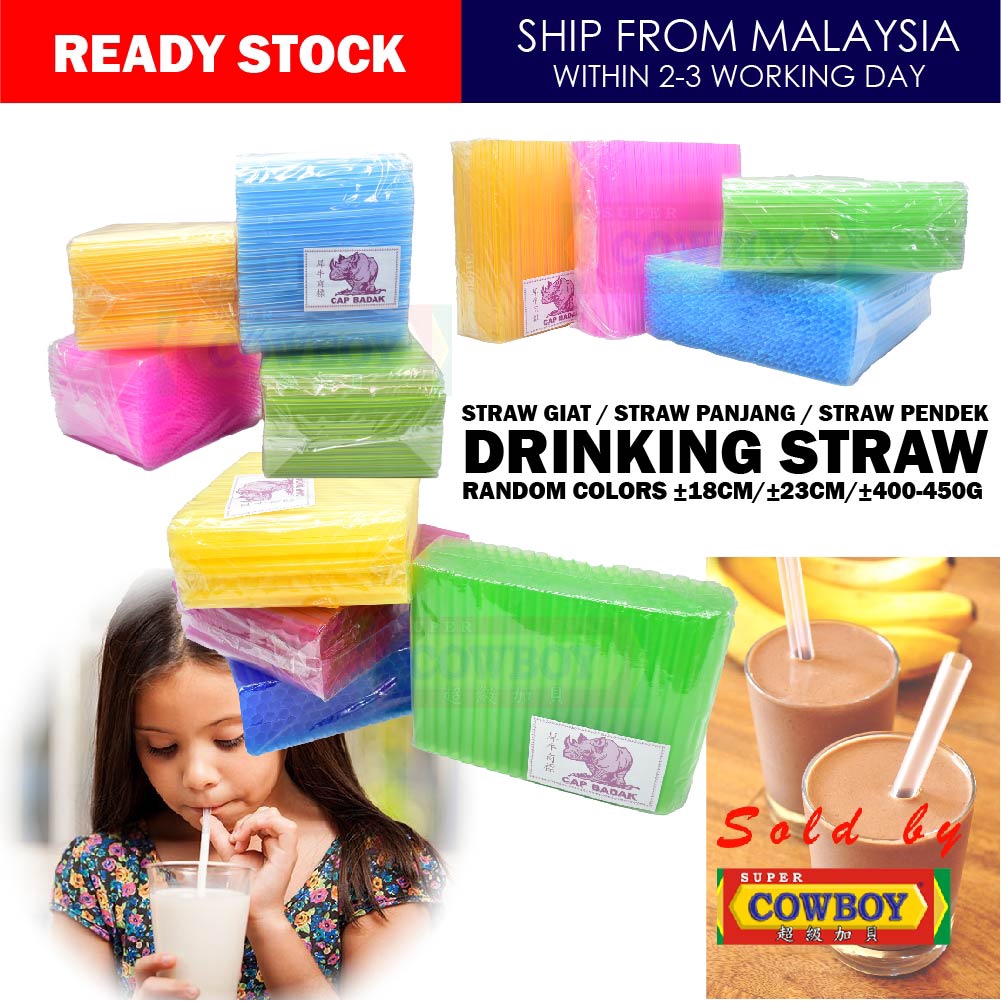 Straw giant panjang pendek Disposable Plastic Straw Drinking Straw ...