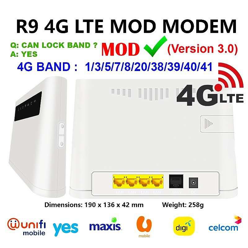 Modified R9 4G MODEM Router Sim Unlocked Modem Router Hotspot Tethering ...