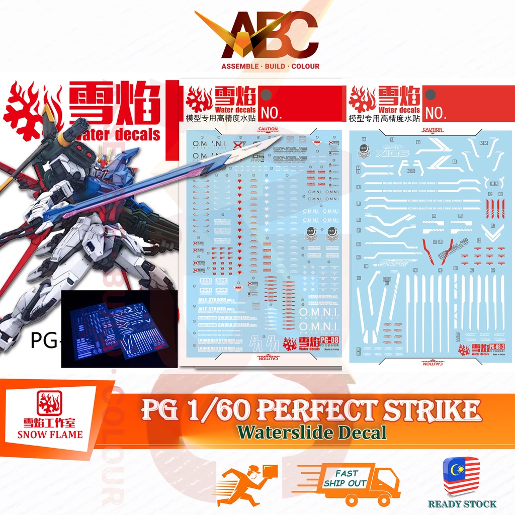 [Snow Flame] Waterslide Decal - PG 1/60 Perfect Strike + Expansion ...