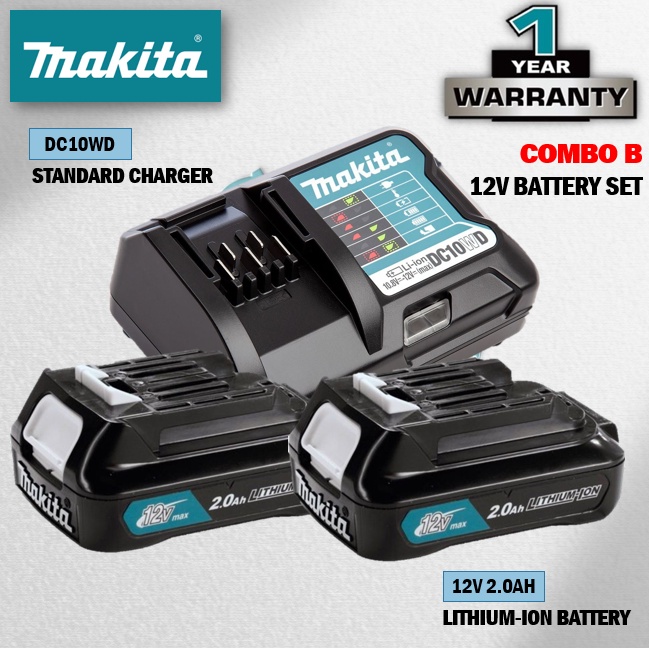 MAKITA BL1016 / BL1021 / DC10WD 12V Battery Combo Set ( Original Makita ...