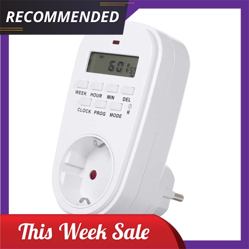 Digital Timer Switch Socket with LCD Display Plug-in Programmable Time Controller Intelligent ...