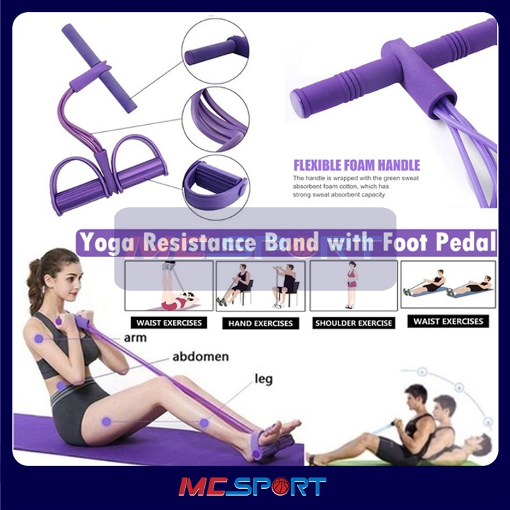 MCSPORT Sit Up Resistance Band Yoga Rope Pull Elastic Exercise Body ...