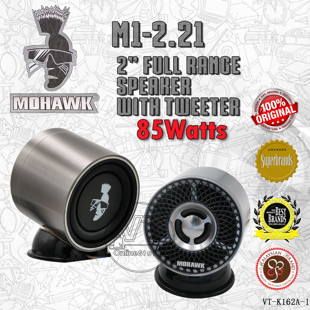 MOHAWK M1-2.21 2" Full Range Speaker With Tweeter 85W M1-Series MS 21M1-2.21 | Shopee Malaysia
