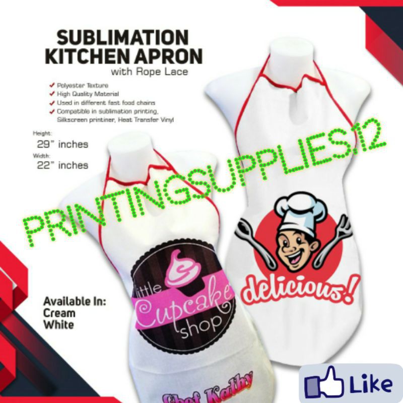 SUBLIMATION PRINTABLE APRON | Shopee Malaysia