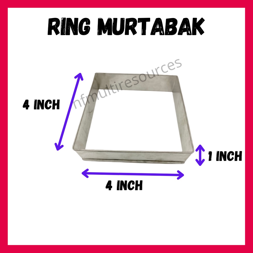 Ring Burger Acuan Roti Oblong Sosej Hot Dog Mould Murtabak Mini Petak ...