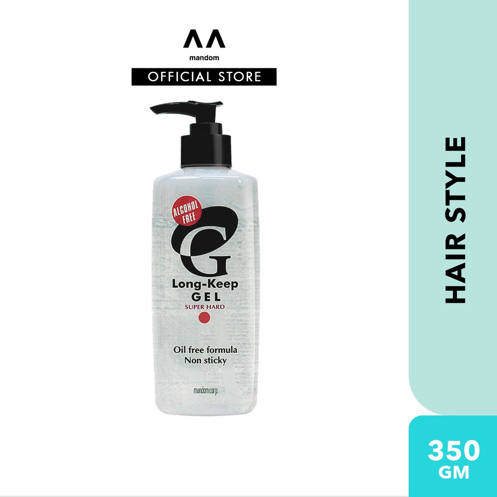 MANDOM Long-Keep Gel Super Hard Pump Type 350g (mens hair gel, hair gel ...